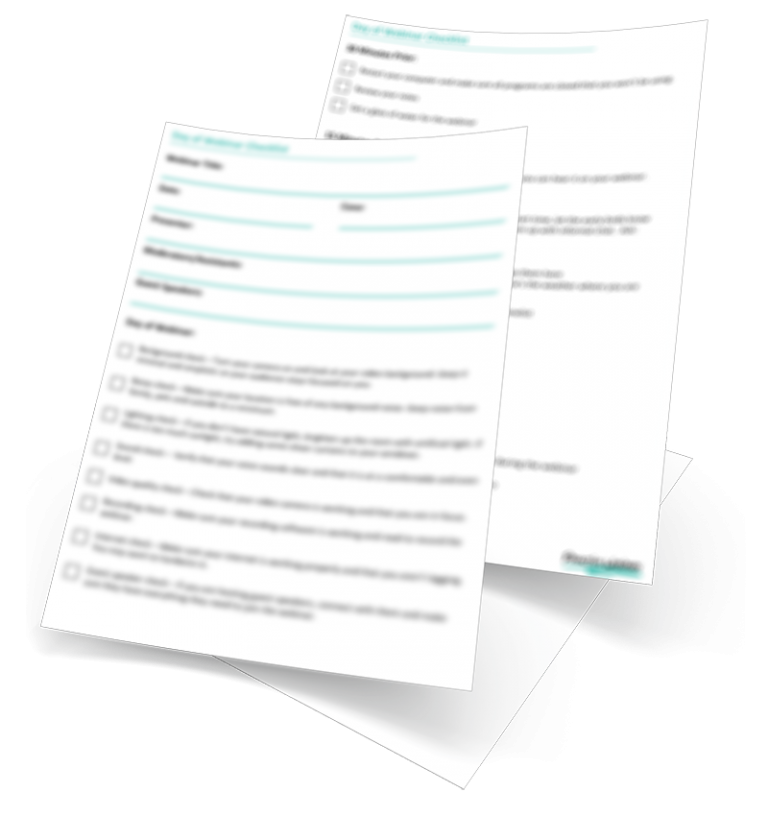 FREE - Day of Webinar Checklist - Proactive Blueprints
